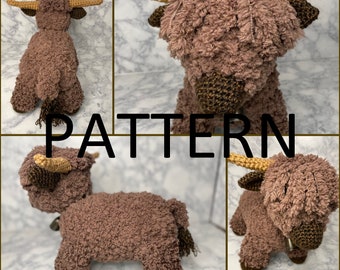 Crochet Mini Highland Cow Amigurumi Pattern - Etsy