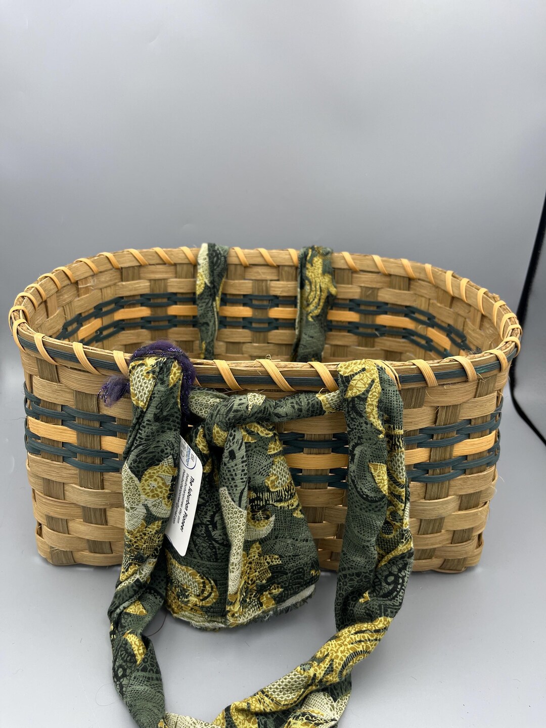 Large Sturdy Tote Basket Greens and Smoked Reed Perfect for Espinner ...