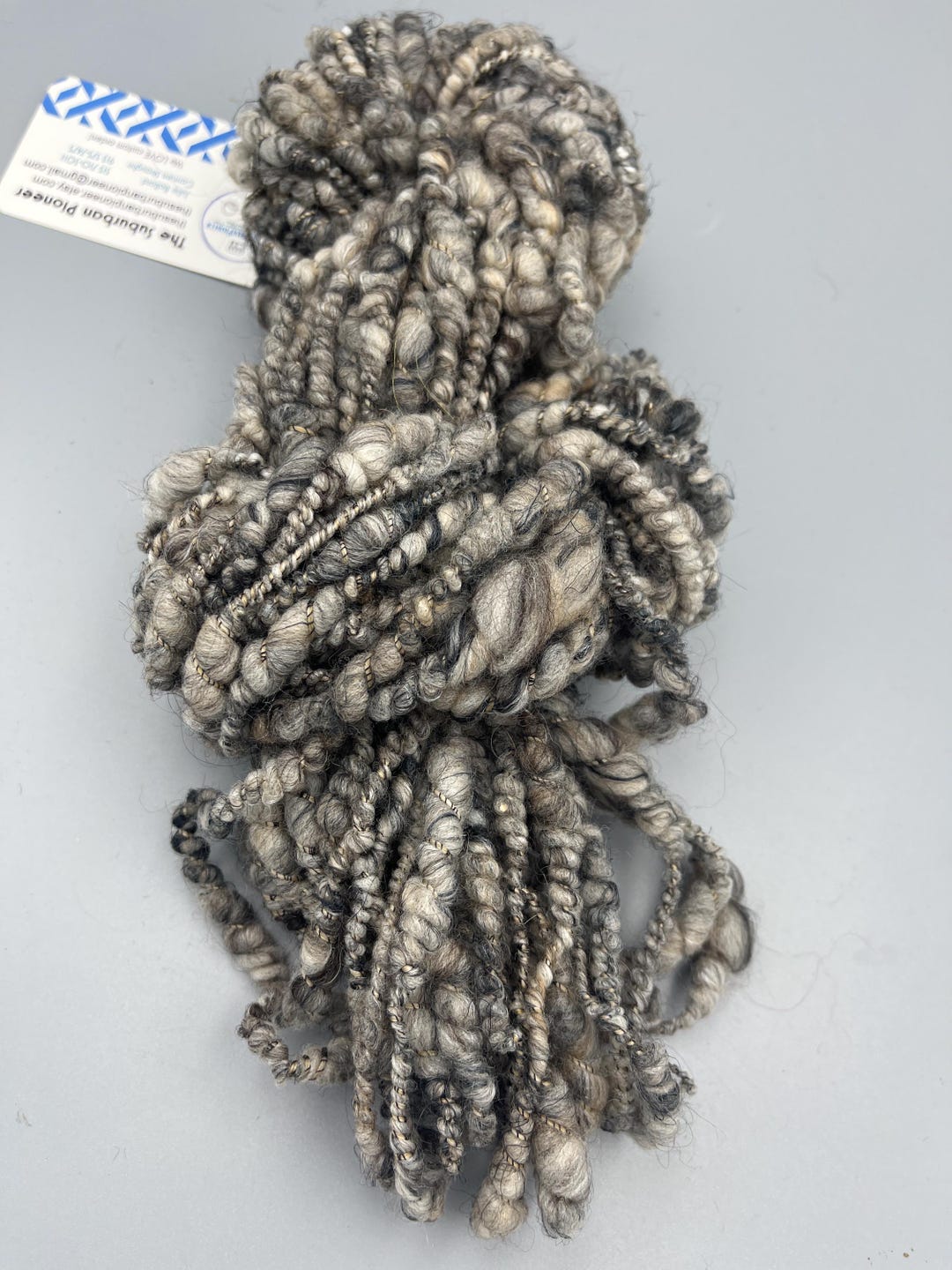 Silver Beehive Handspun Thick and Thin Yarn Wool Blend, Soft, 30 Yards ...