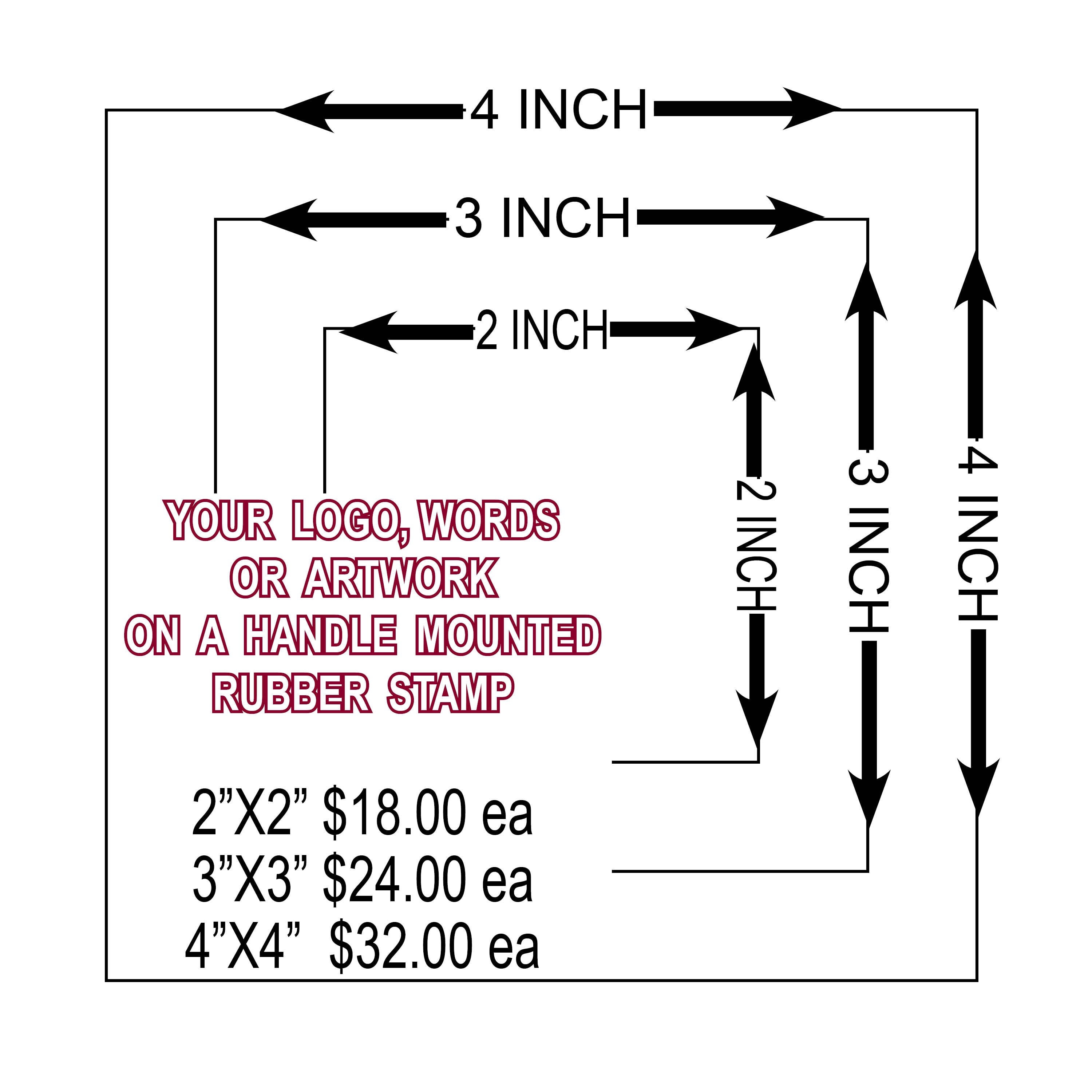 Custom Stamp With Your Artwork, Logo or Text Mounted on Traditional ...