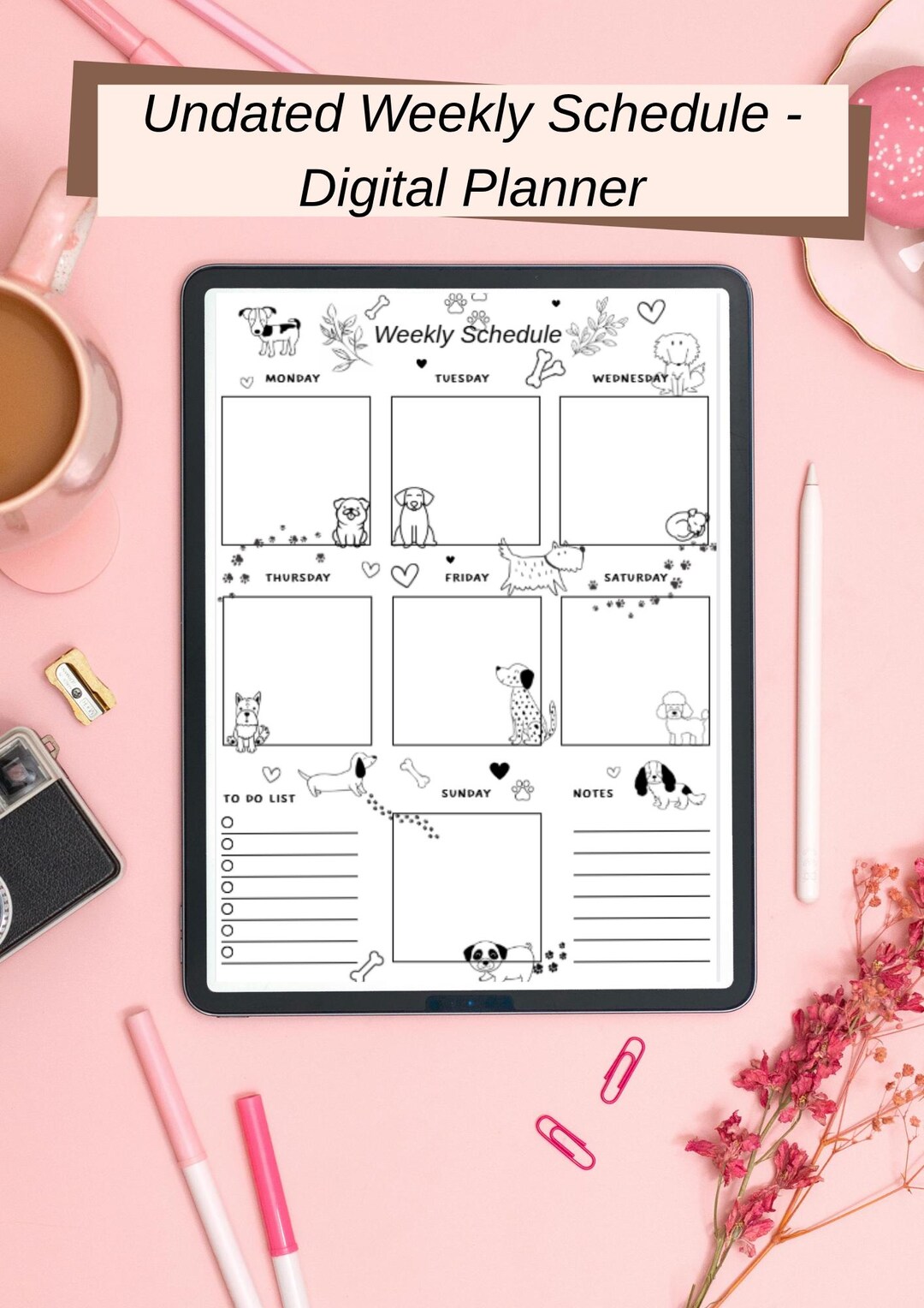 Dog Weekly Planner Printable – Puppy Schedule To-do List (digital ...