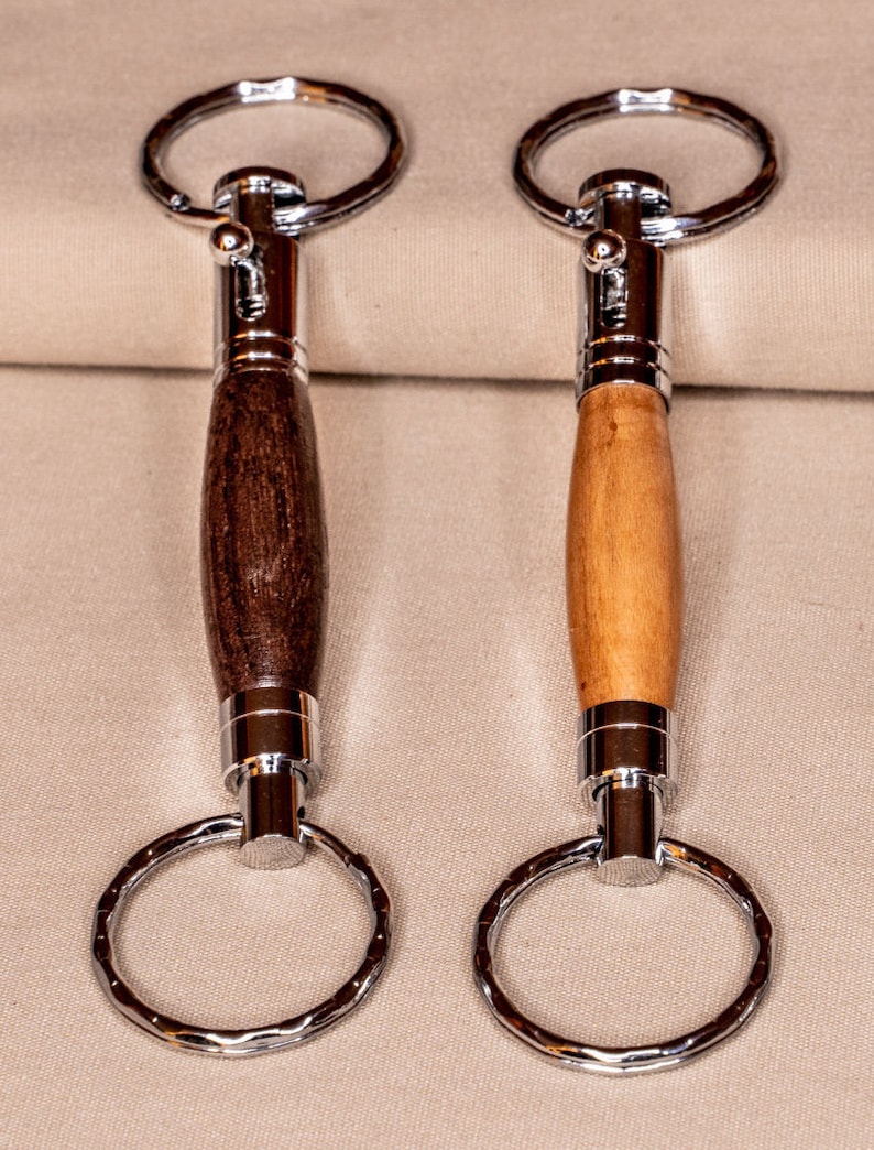 Custom Hardwood 2-ring Keychain, One (1) Detachable Keychain - Etsy
