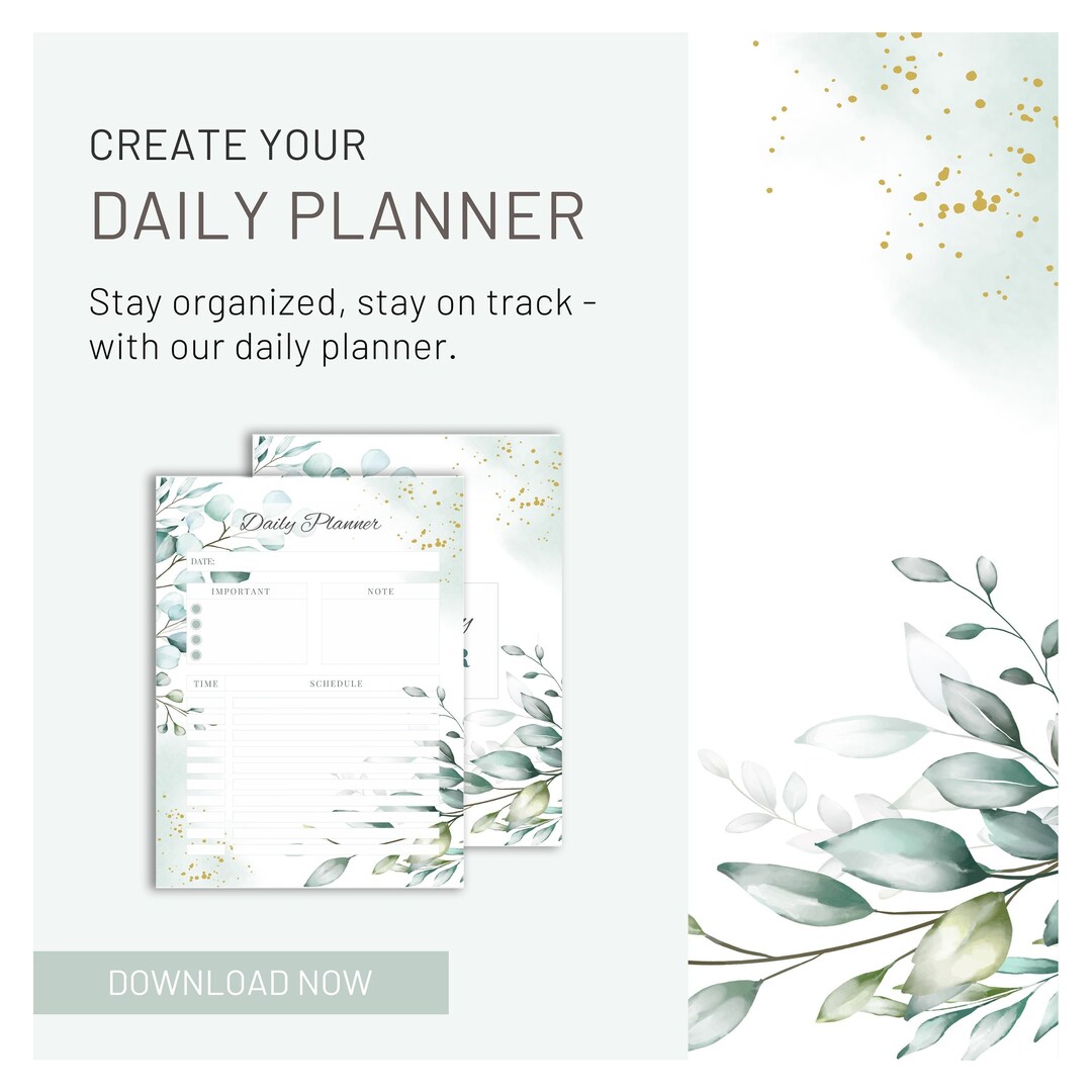 Daily Planner, Printable Planner, Daily Schedule, Printable ...