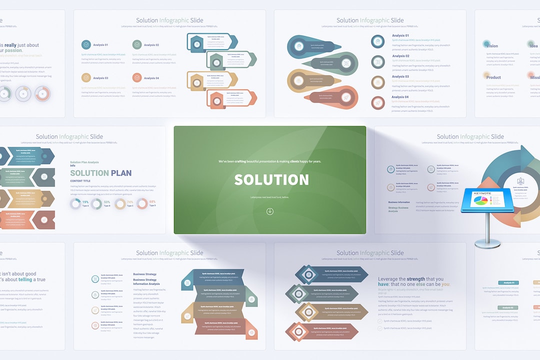 Solution Keynote Presentation Template Solution Infographics - Etsy