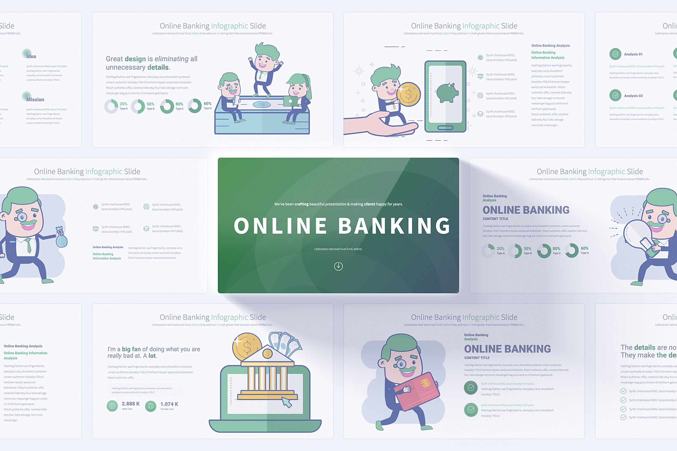 Online Banking Powerpoint Infographic Slides | Finance & Banking ...