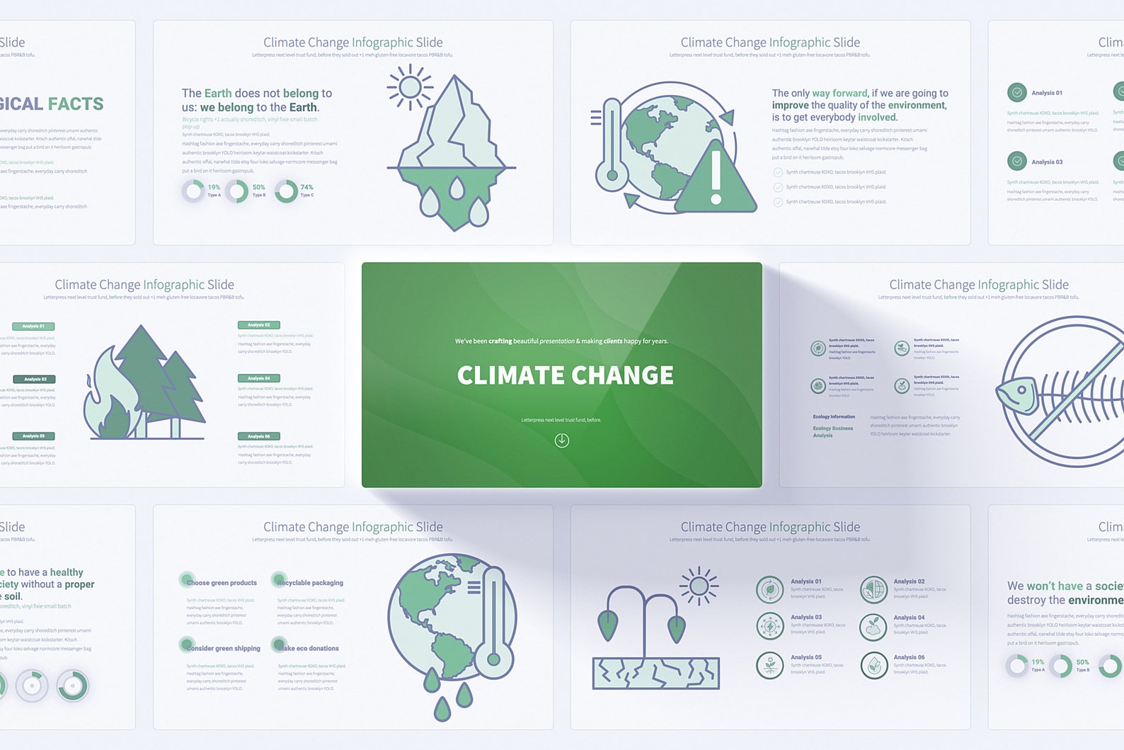 Climate Change Powerpoint Template | Environmental Awareness and Action ...