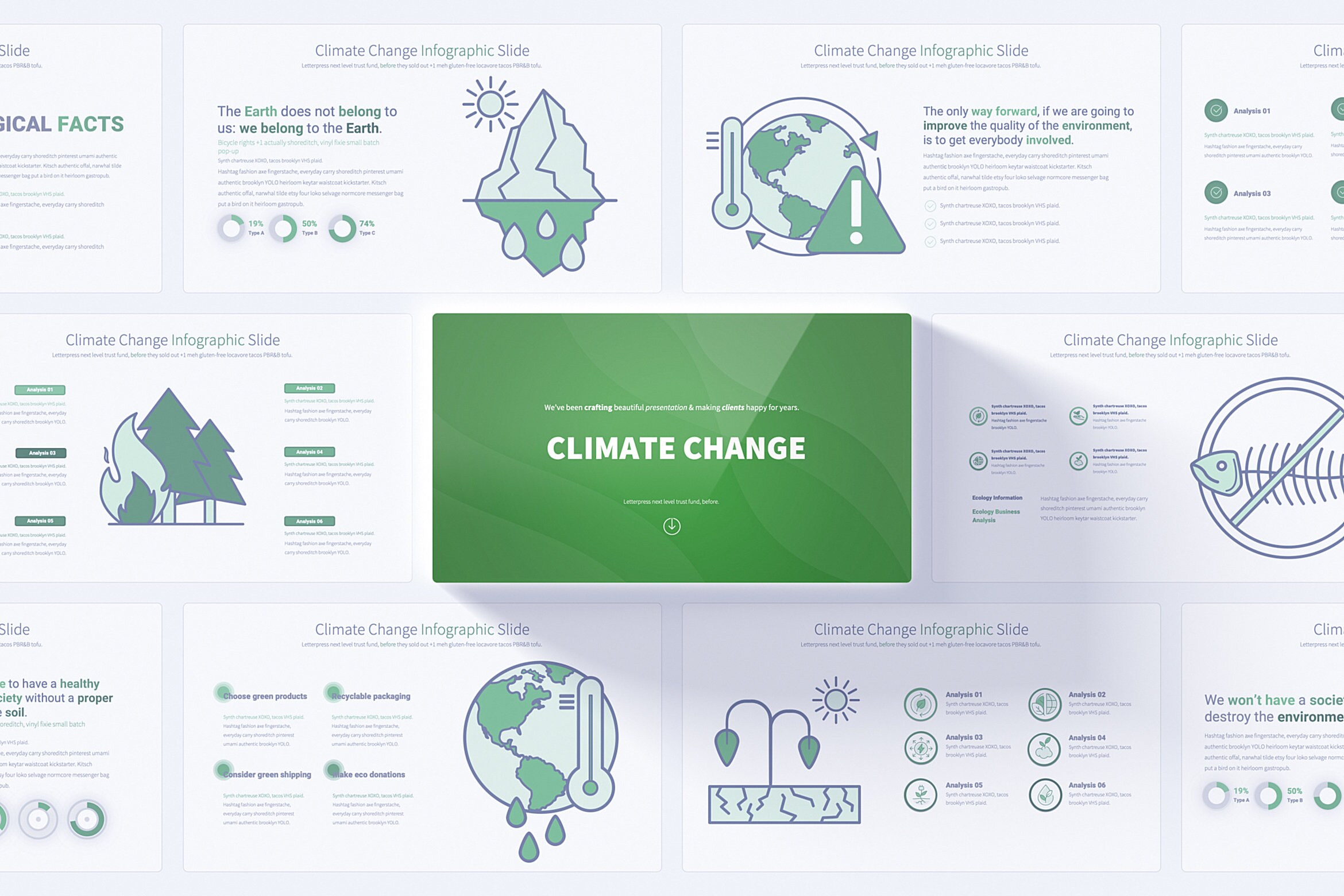 Climate Change Powerpoint Template | Environmental Awareness and Action ...