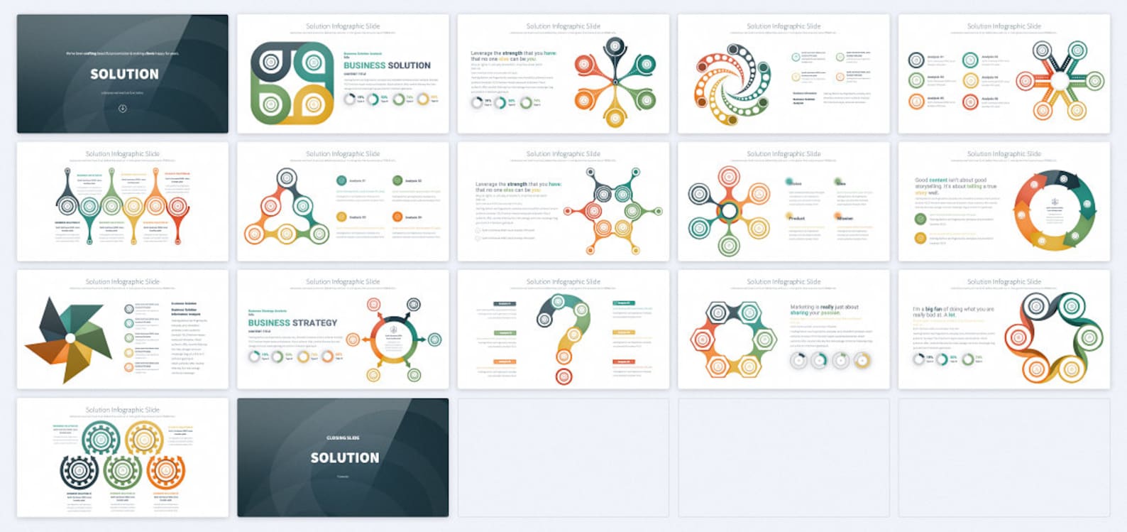 Business Strategy Solution Powerpoint Template, Customizable Slides for ...