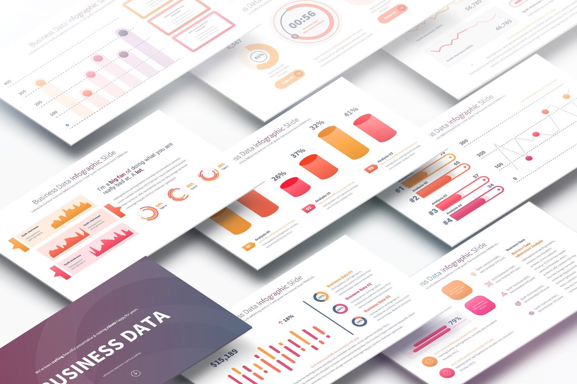 Business Data Powerpoint Infographics Slides | Etsy