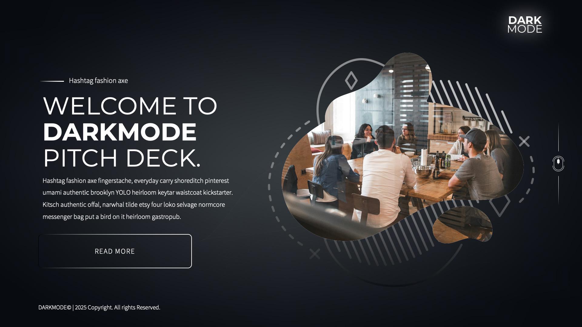 Dark Mode Pitch Deck Powerpoint Template | Professional Dark Theme Pitch Deck Investor ...
