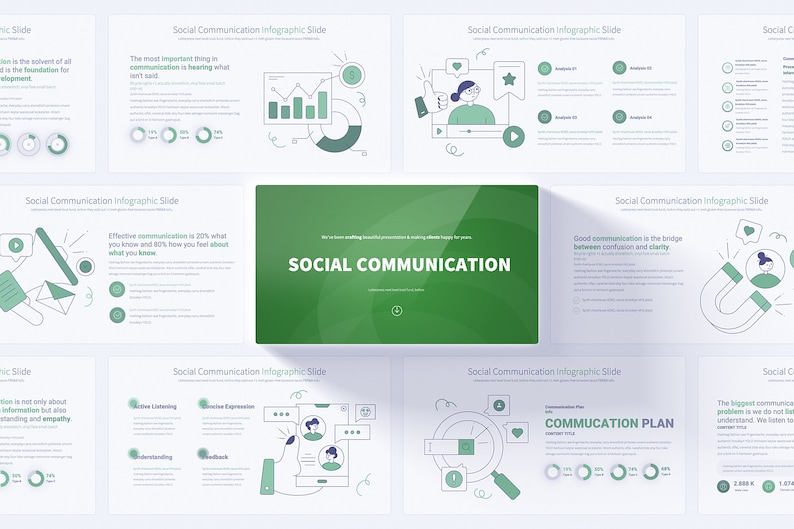 Plantilla de presentación de PowerPoint sobre comunicación/Promoción ...