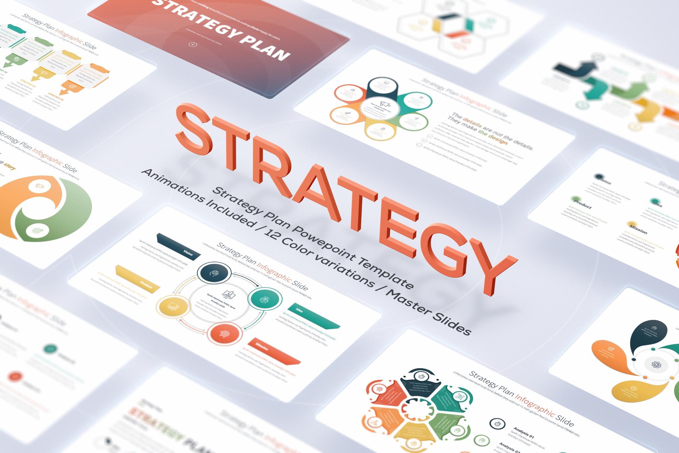 Strategy Plan Powerpoint Infographics Slides, Editable Business ...