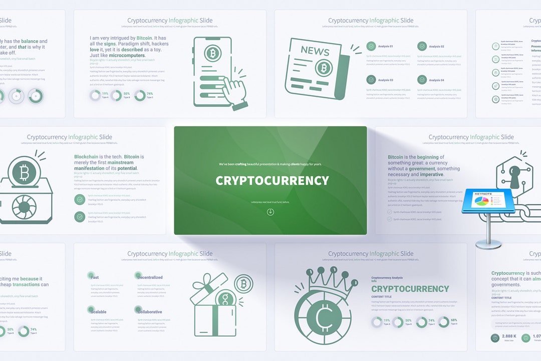 Cryptocurrency Keynote Presentation Template | Bitcoin & Blockchain Infographics Slides for ...