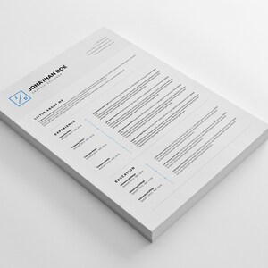 Modern and Clean Resume Template | Print-ready Professional CV Design ...