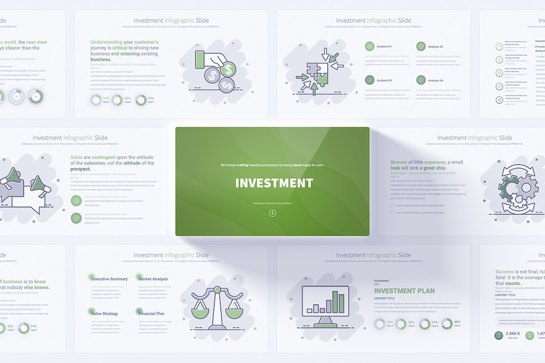 Investment Powerpoint Presentation Template Editable Infographic