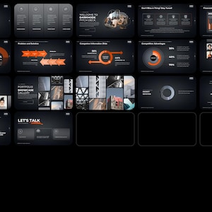 Dark Mode Pitch Deck Powerpoint Template | Professional Dark Theme ...