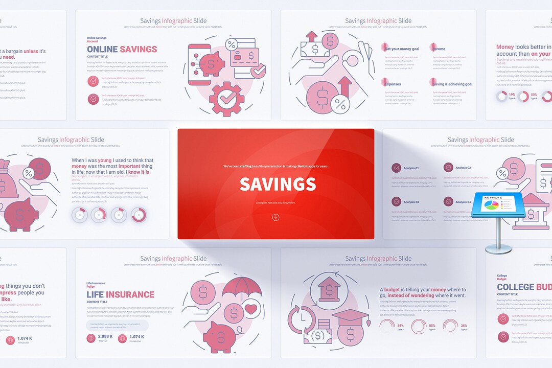 Savings Keynote Infographics Slides, Savings, Budget, Investment ...