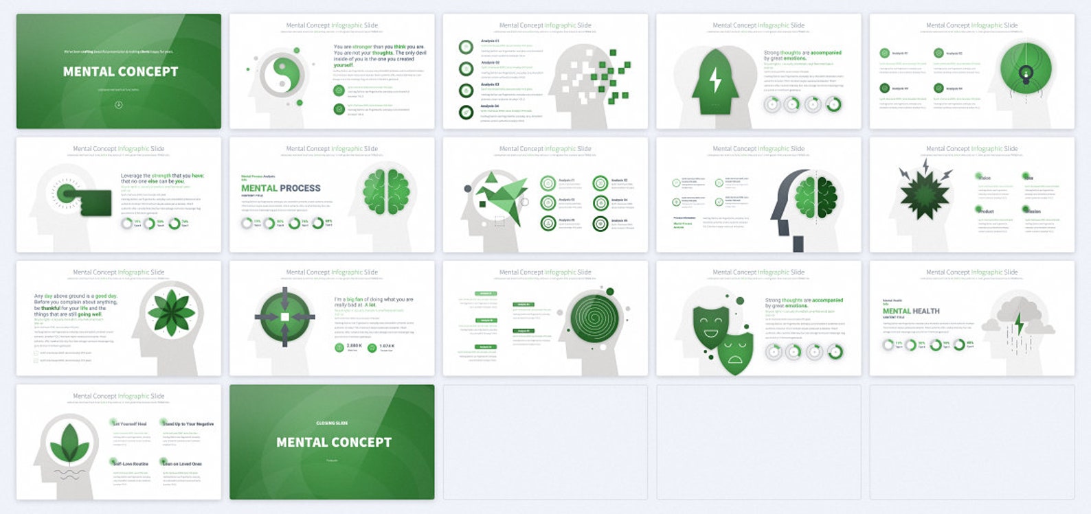 Mental Concept Minimal Powerpoint Presentation Template | Mental Health ...