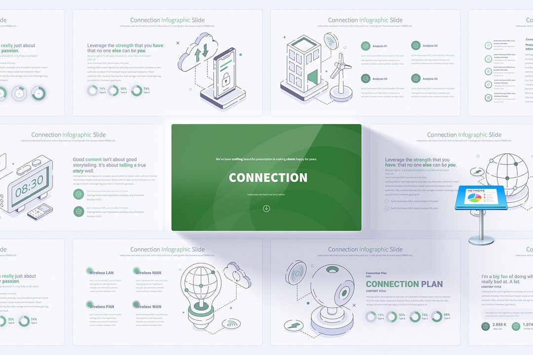 Connection Keynote Presentation Template, Connectivity, Cloud Computing ...