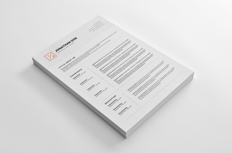 Modern and Clean Resume Template | Print-ready Professional CV Design ...