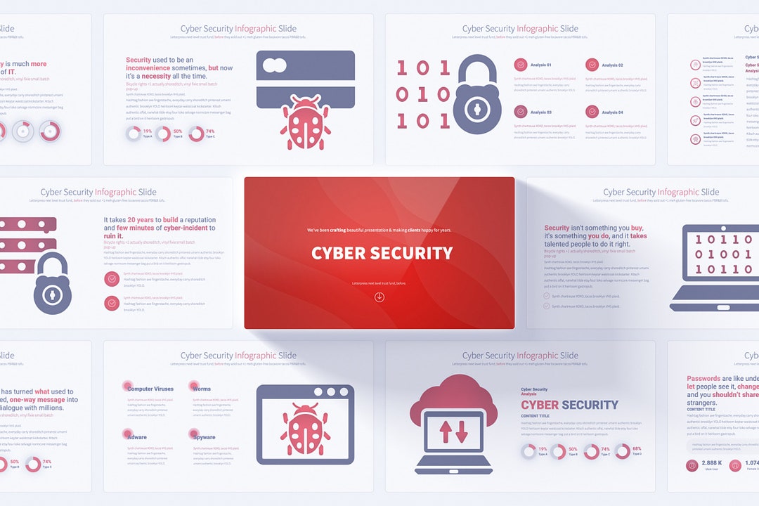 Cyber Security Powerpoint Infographics Slides, Cybersecurity, Computer ...