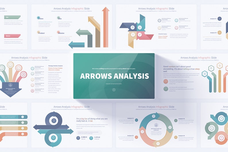 Arrows Diagrams Analysis Powerpoint Infographics Slides | Comprehensive ...