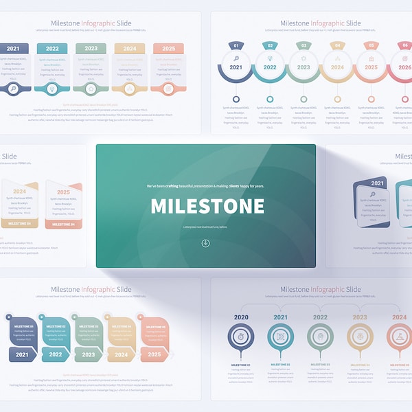 Milestone Powerpoint Template - Etsy