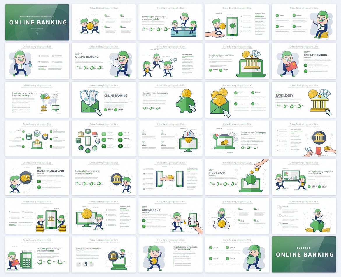 Online Banking Powerpoint Infographic Slides | Finance & Banking ...