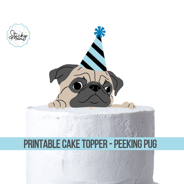 Pug Cake Topper - Etsy