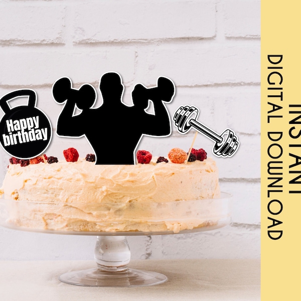 Cake Topper of Bodybuilding for Wedding - Etsy