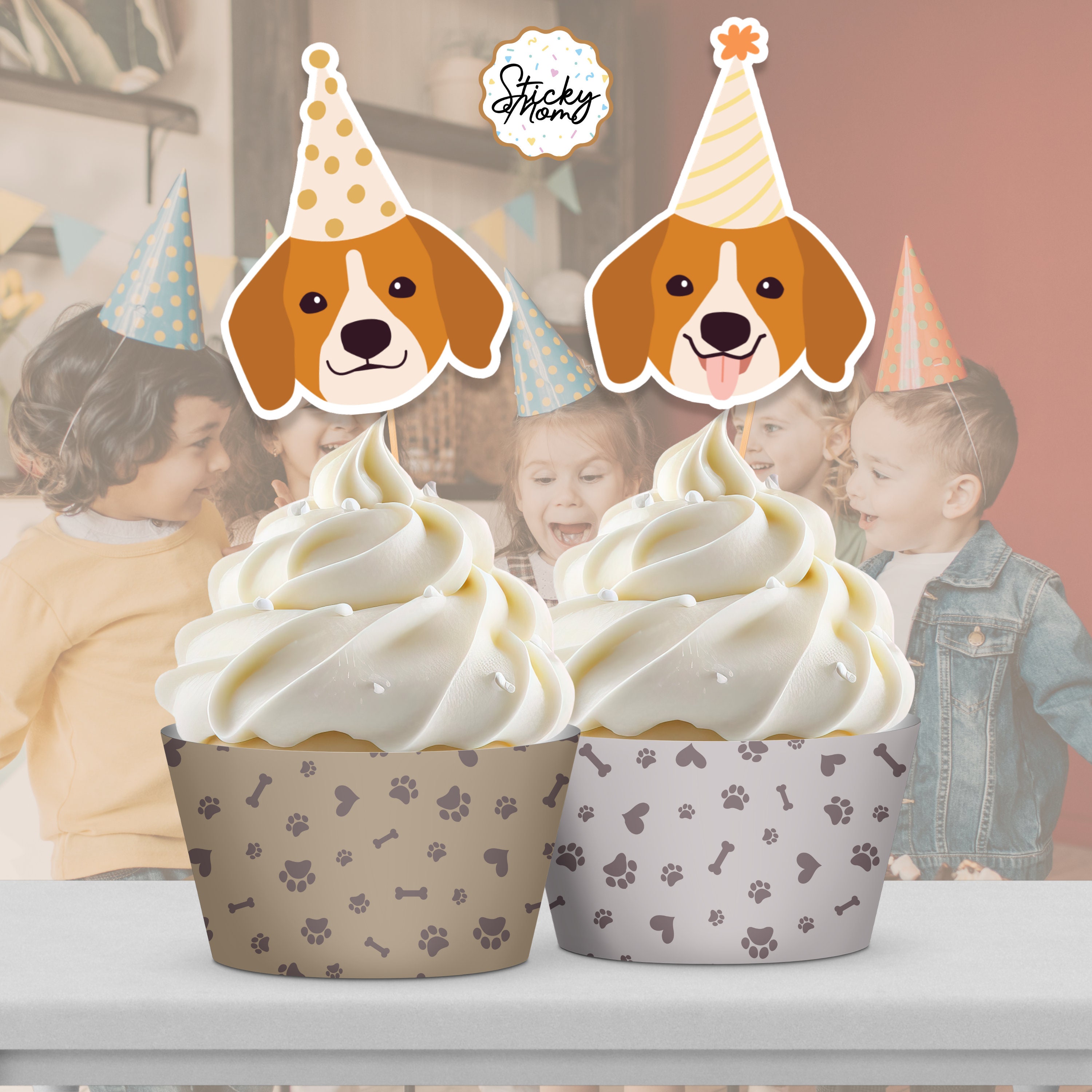 Beagle Happy Birthday Cake Topper Dog Birthday Printable Dog Party Cake ...