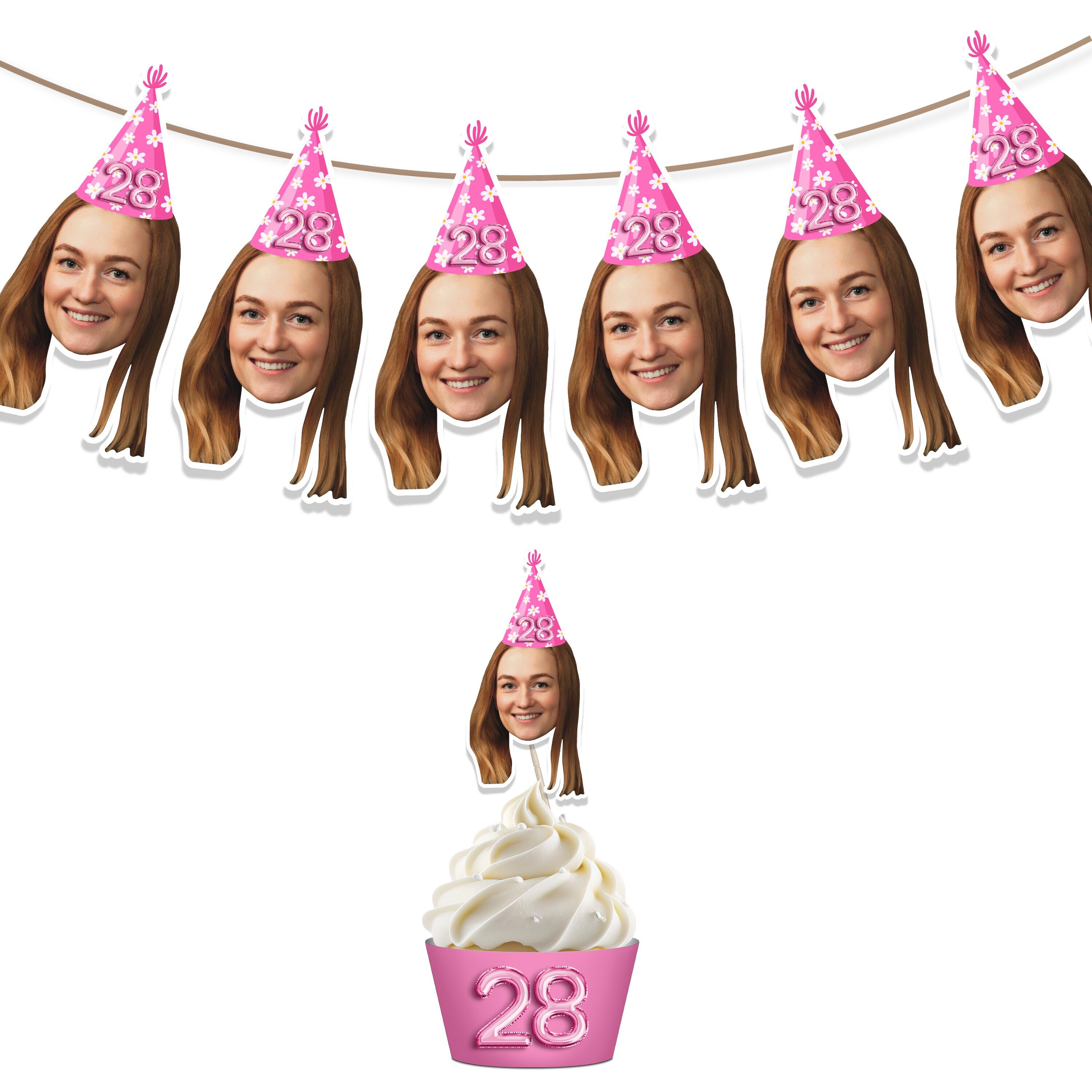 Custom Photo Banner | Face Banner Printable | Face Birthday Fun Party ...