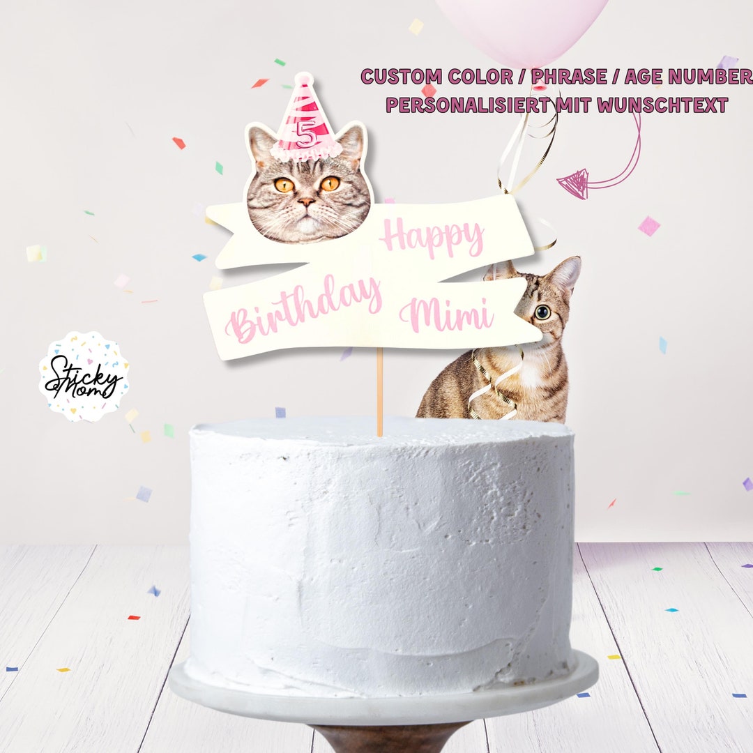 Photo Cake Topper | Cat Cake Topper Face Custom Kitten Cake Topper ...
