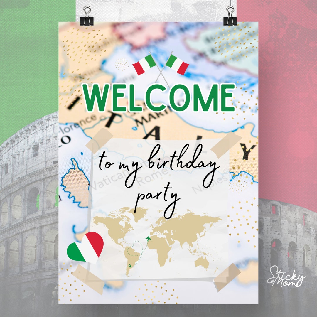 Italy Birthday Party Decorations, Happy Birthday Banner Flag Italian ...
