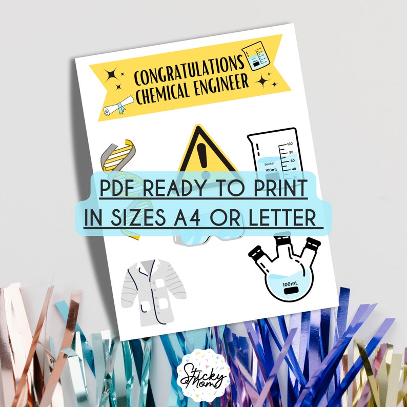Chemical Engineer Graduation Party Cake Topper Chemist Decorations DIY ...