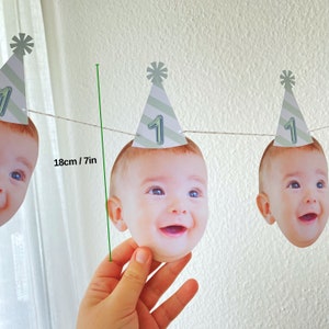 Baby Face Banner | First Birthday Banner | Pre-strung Garland Ready to ...