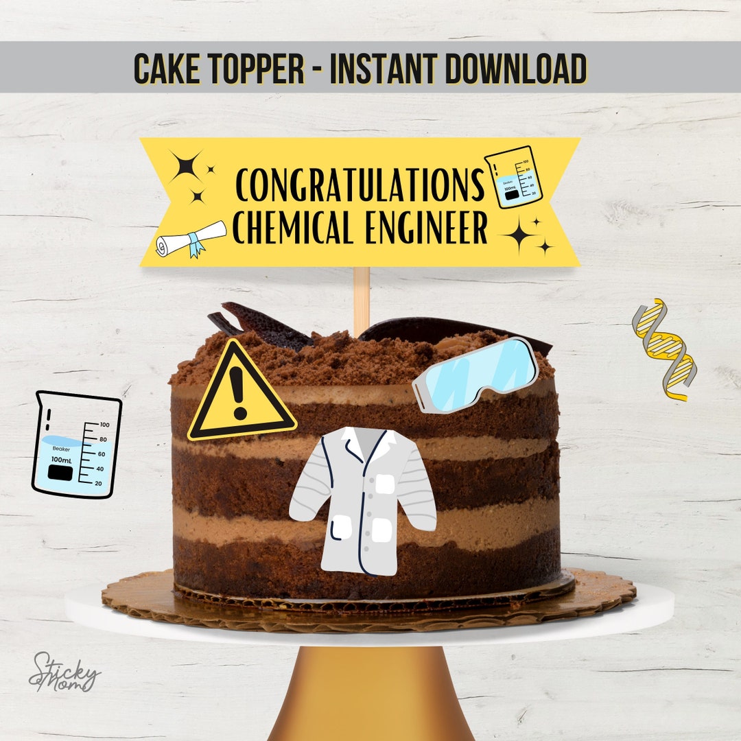 Chemical Engineer Graduation Party Cake Topper Chemist Decorations DIY ...
