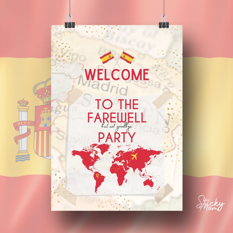 Spain Farewell Party Decorations, We Will Miss You Flag Spain Banner ...