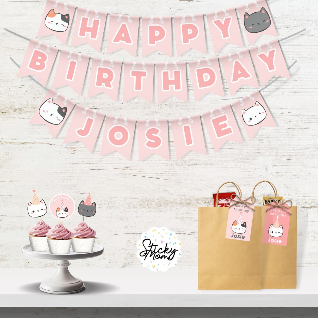 Kitten Birthday Party Kit DIGITAL | Cat Party Bundle Set | Cute Kitten ...