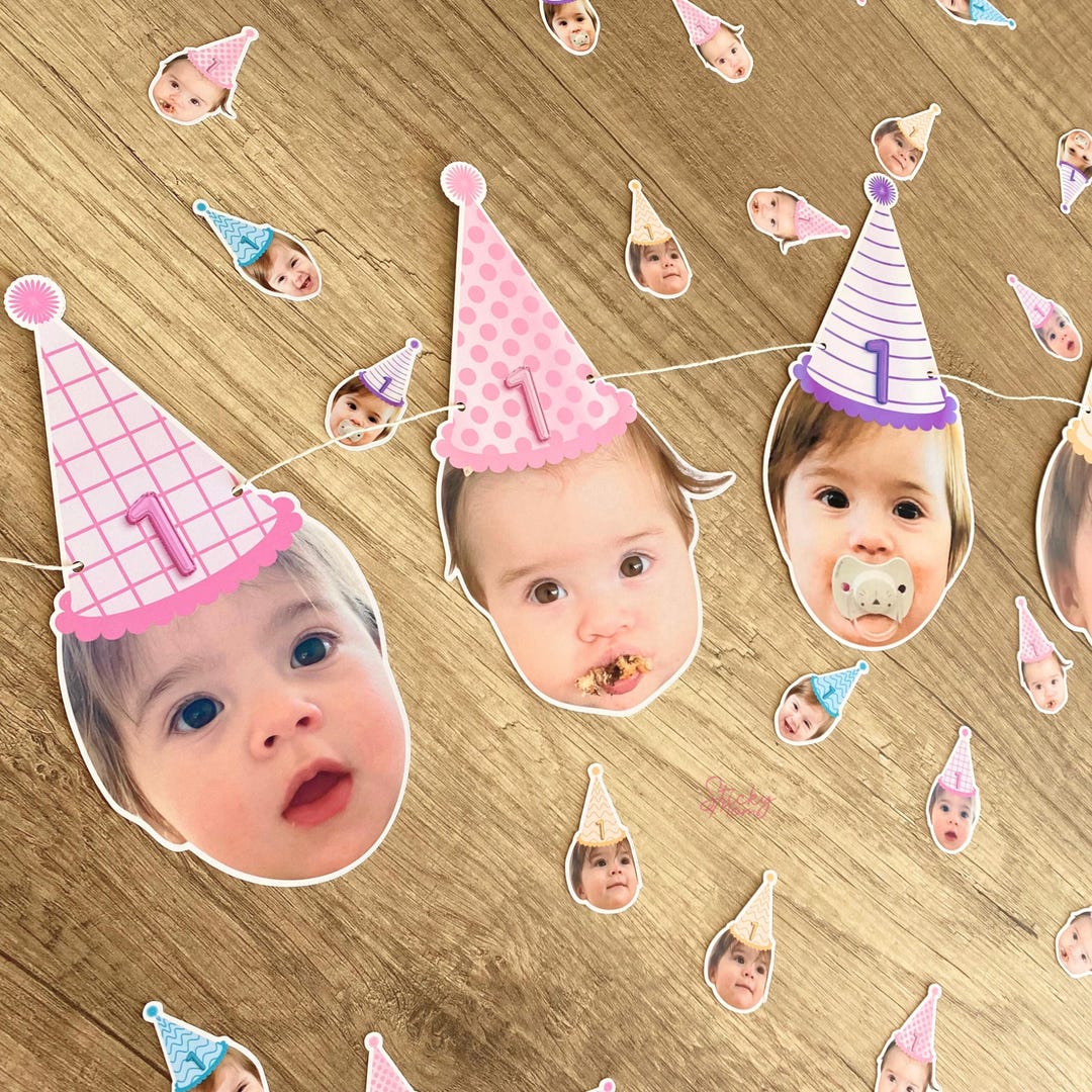 Photo Confetti | Birthday Banner Face | Custom Picture Garland for ...