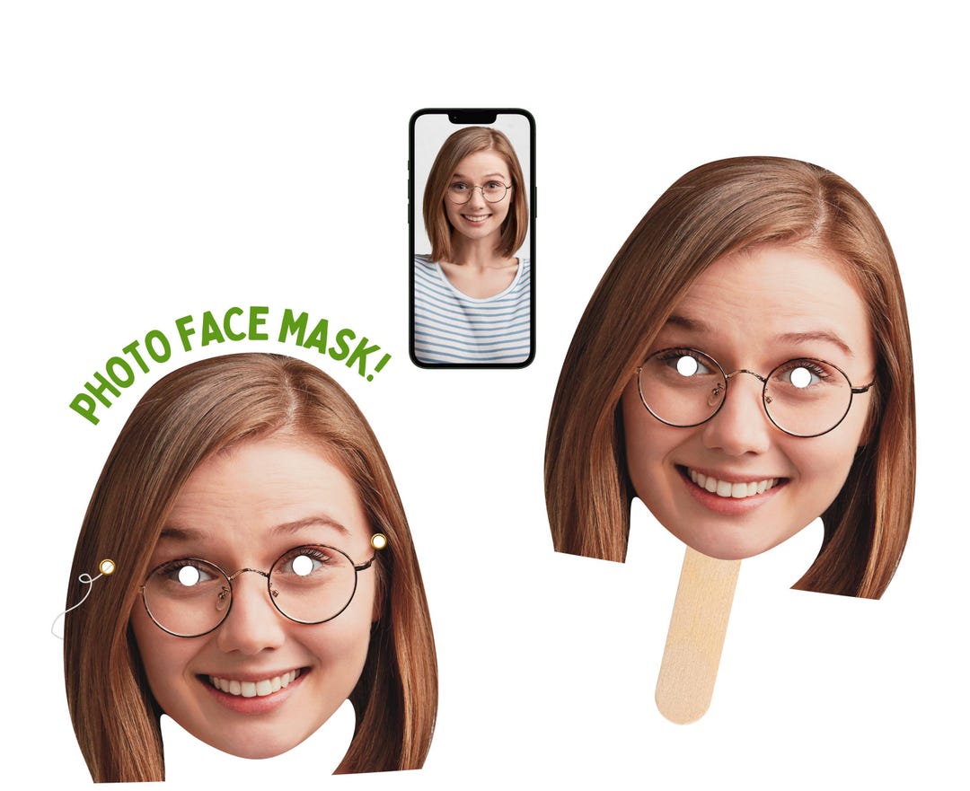Custom Photo Face Mask Cut Out Face Stag Party Masks Personalized Photo ...
