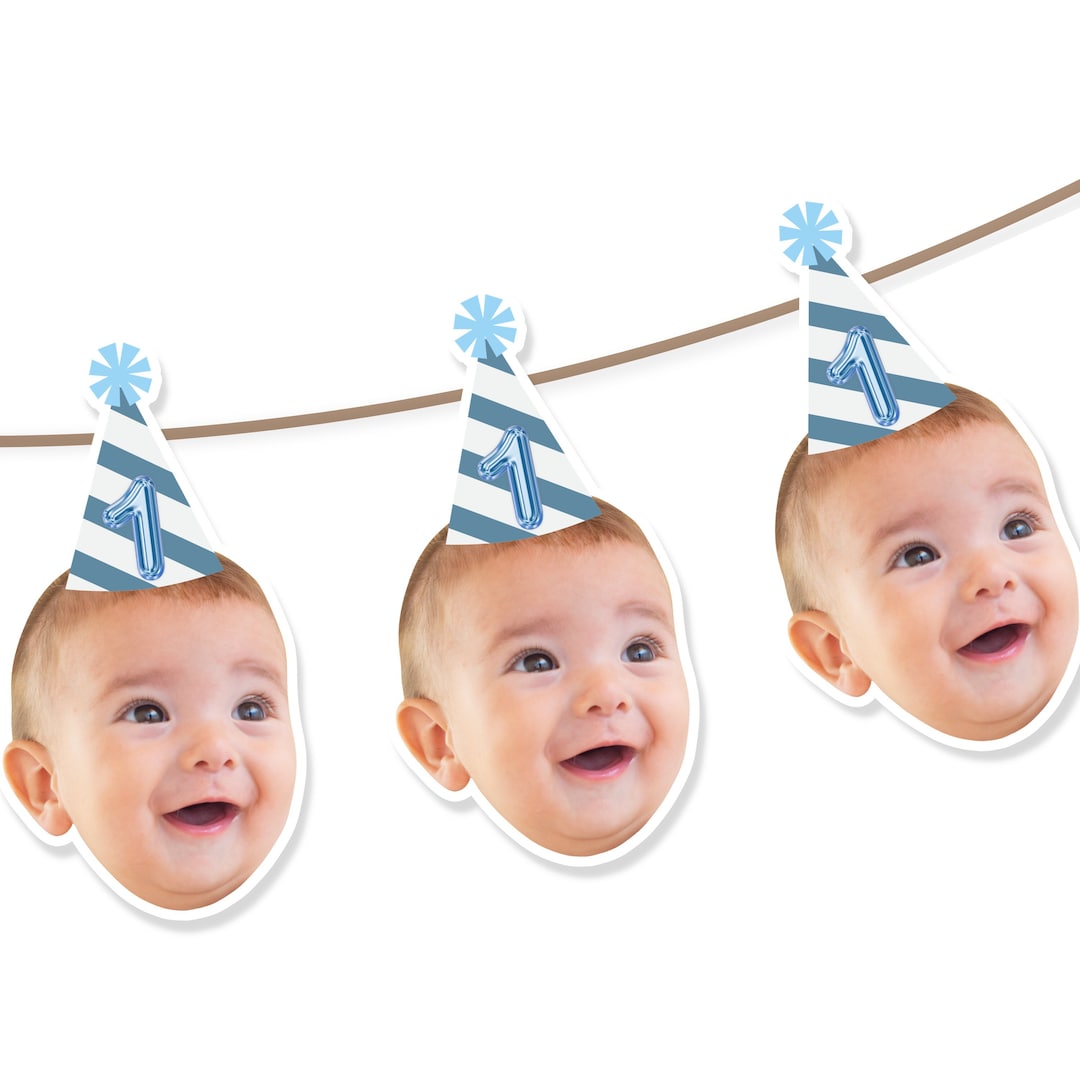 Baby Custom Photo Banner | Face Banner Printable | Fun Birthday Party ...