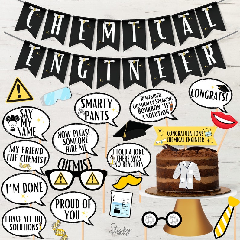 Chemical Engineer Graduation Party Photo Props Photobooth - Etsy