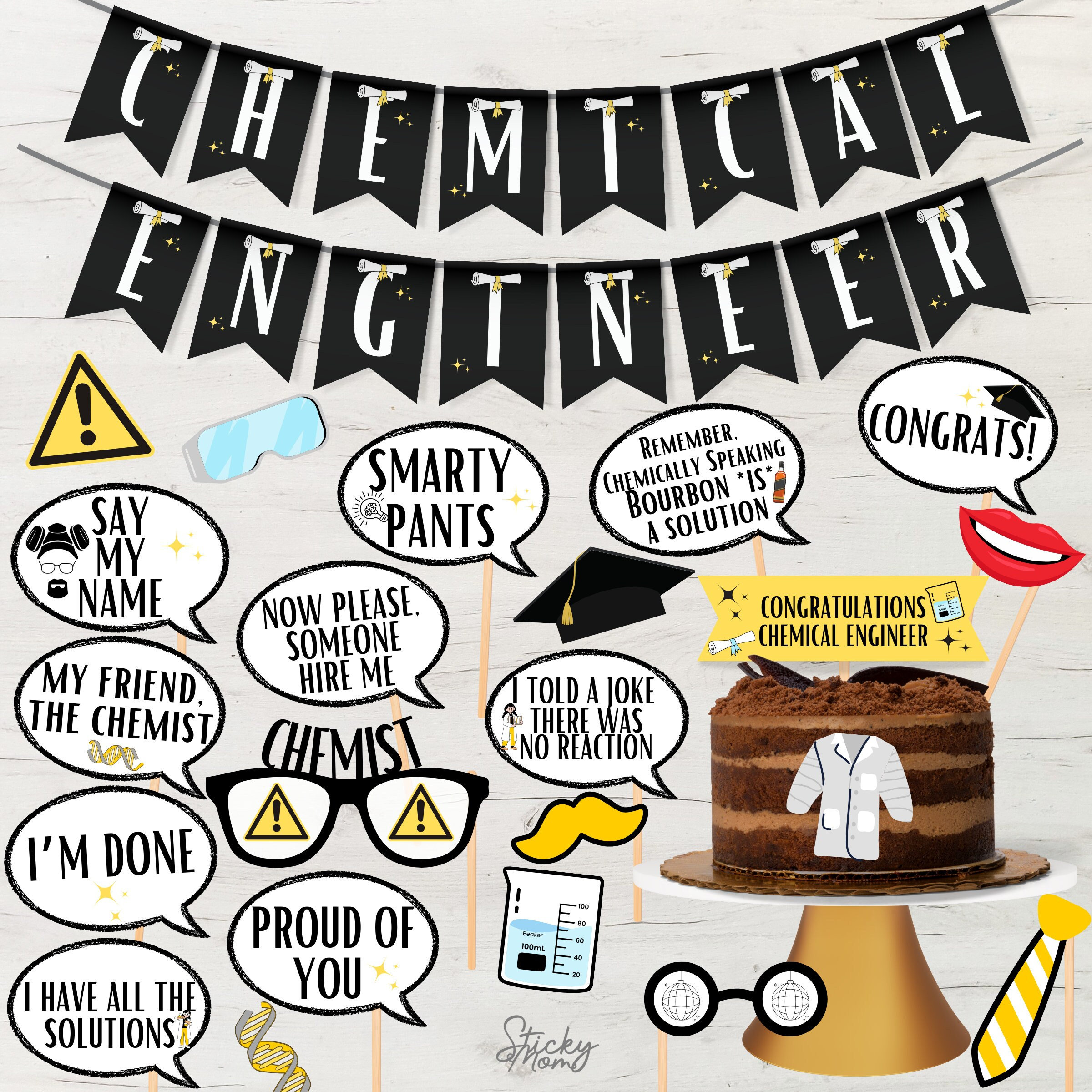 Chemical Engineer Graduation Party Photo Props Photobooth - Etsy