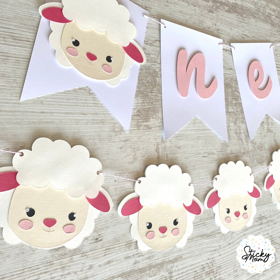 Little Lamb Garland Lamb Girl Birthday Party Decor Little Sheep Party ...