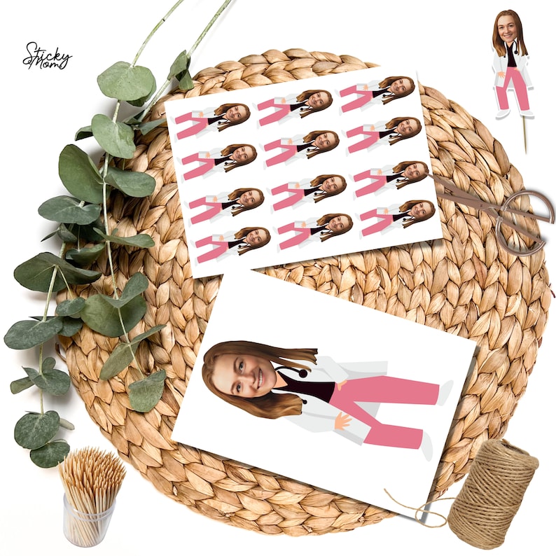Doctor Face Banner Medicine PRINTABLE Cupcake Toppers Photo Banner ...