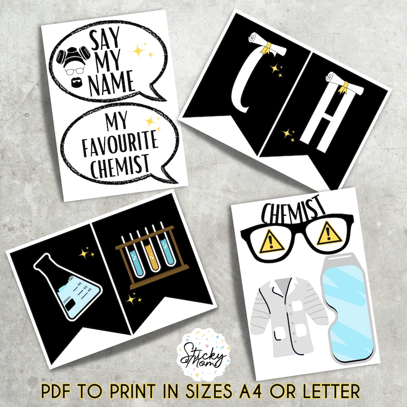 Chemical Engineer Graduation Party Photo Props Photobooth Engineer ...