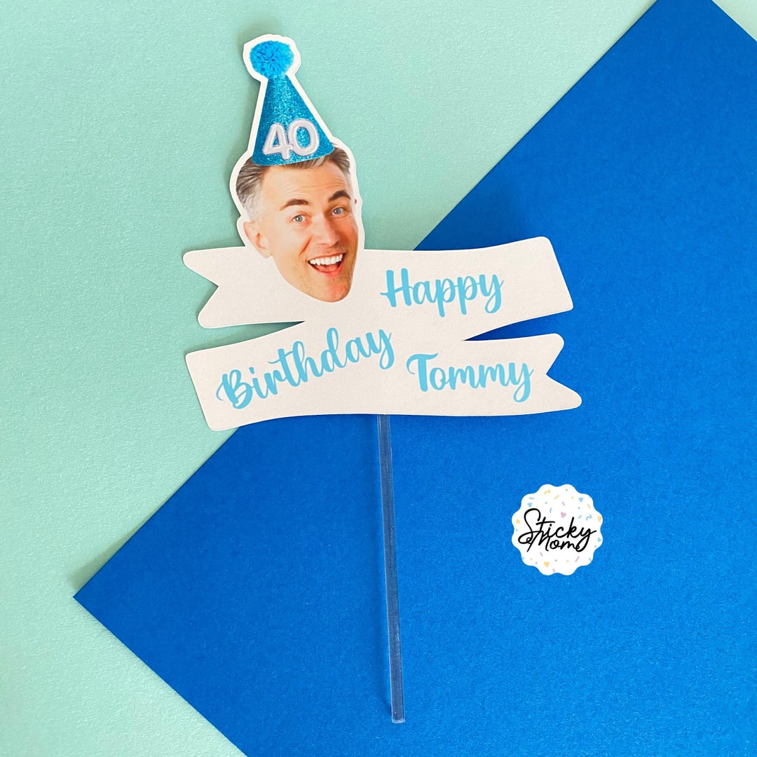 Custom Face Cake Topper | Personalized Birthday Cake Topper for Adults ...