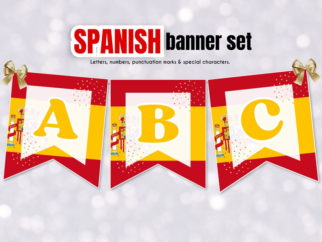 Spain Banner Set, Spain Themed Garland, Spanish Bunting, Spain Flag ...