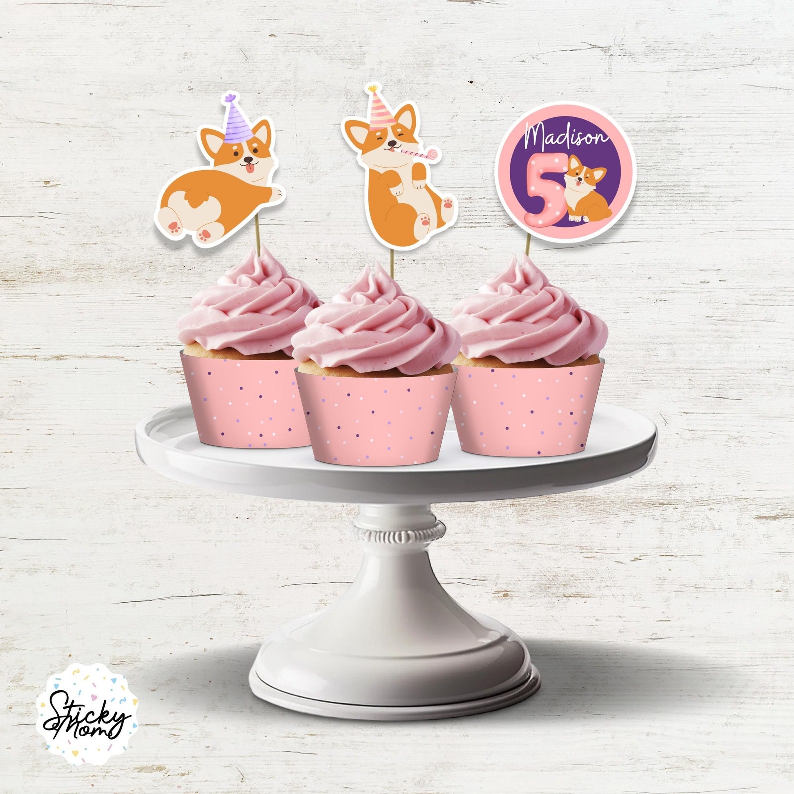 Corgi Birthday Decorations Dog Custom Party Puppy Tags Corgi Banner ...